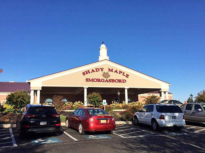 The parking lot tells the whole story - when locals drive this far, you know the buffet's worth it.
