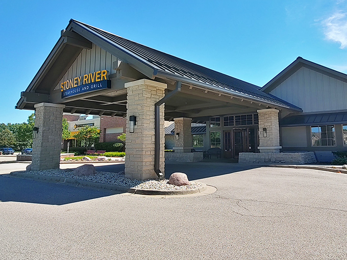 Modern steakhouse elegance meets suburban comfort - where every parking spot feels like a front-row seat. 