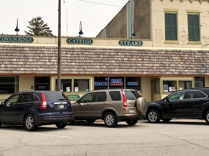 Classic brick and mortar charm where generations have gathered for perfectly grilled beef.