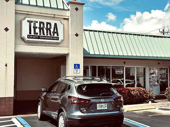 That green awning isn't just for show &ndash; it's like a beacon calling sandwich lovers to their happy place.