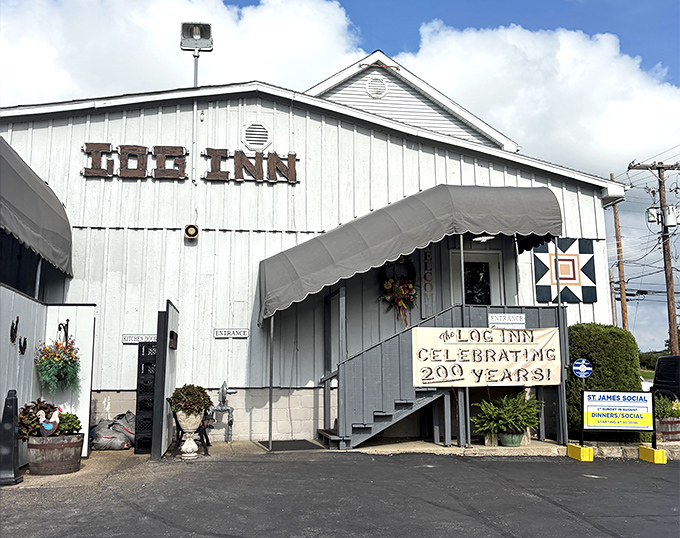 Two centuries of serving comfort food! The Log Inn's humble entrance leads to chicken that's worth every minute of the drive.