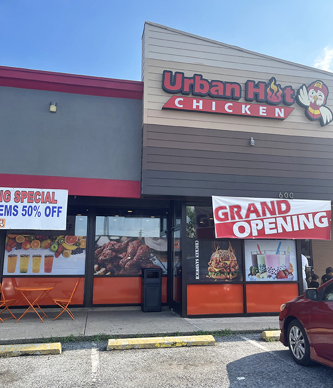 Grand opening vibes at Urban Hot Chicken! This fiery newcomer brings Nashville heat to Baltimore with a modern twist on a Southern classic.