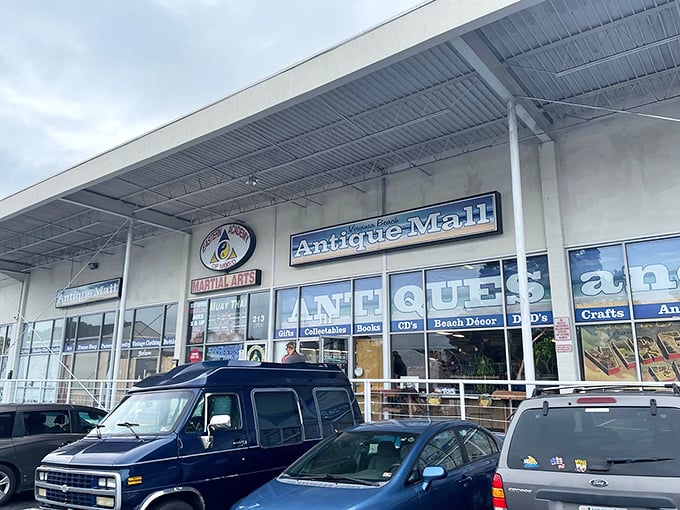 Blue skies and vintage vibes – this unassuming strip mall hides a wonderland of nostalgia inside.