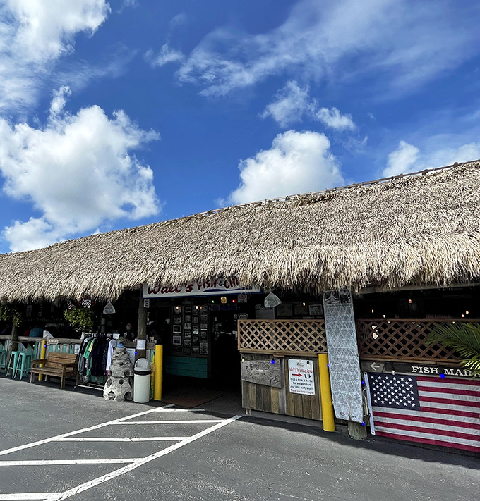 That thatched roof isn't just for show&mdash;it's keeping the Florida sunshine at bay while you devour the freshest grouper this side of paradise.