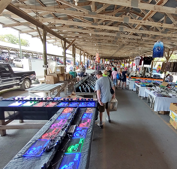 Rows of colorful finds stretch endlessly - it's like browsing through America's most interesting garage sale.