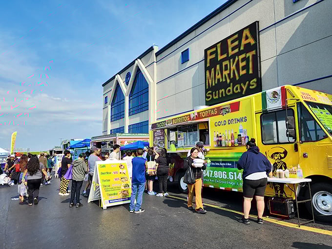 Food trucks and friendly faces make this outdoor market feel like a neighborhood block party with amazing deals.