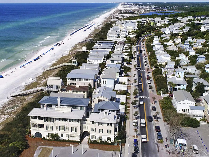 Beach homes that look like they were designed by someone who actually enjoys life line this stretch of 30A, where every turn reveals another postcard moment.