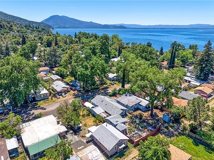 From above, Lucerne reveals its true charm &ndash; a patchwork of homes nestled between Clear Lake's blue waters and California's golden hills.