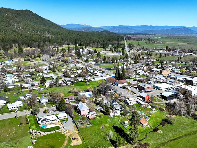 From above, Etna reveals itself as a patchwork of homes nestled in Scott Valley, surrounded by mountains that stand like ancient guardians.