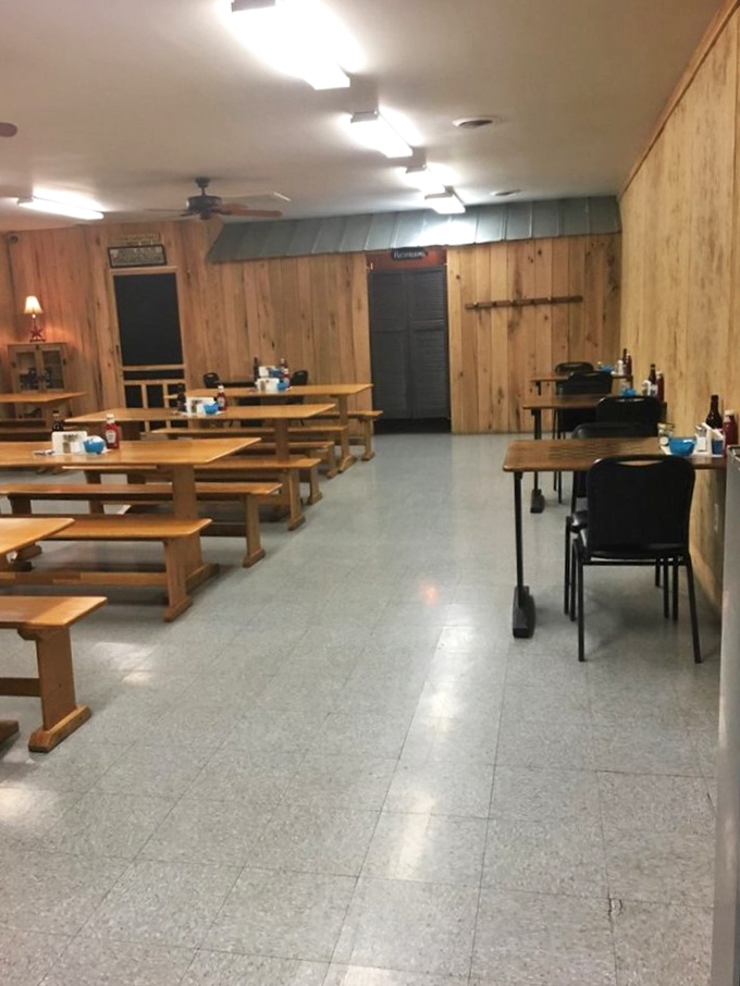 Rustic wood-paneled walls and family-style seating create the perfect backdrop for memorable meals. It's like dining in your favorite uncle's cabin, if your uncle happened to be a fantastic cook.