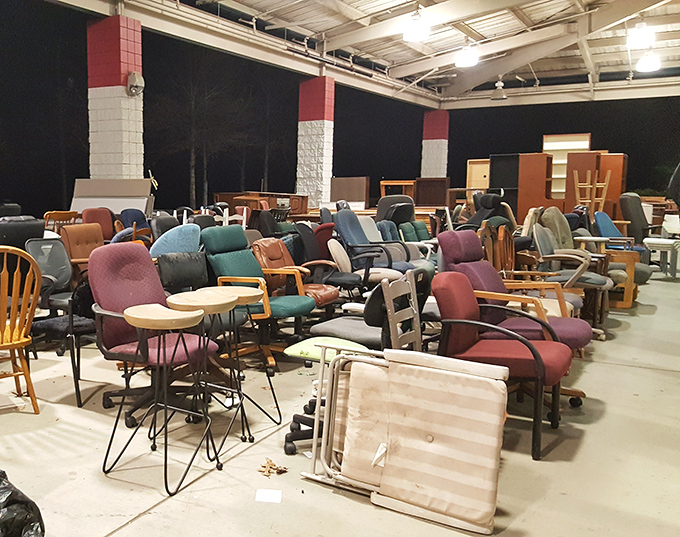 A chair convention where every seat has a story. Pick your character: mid-century modern, executive swivel, or "grandma's living room classic."