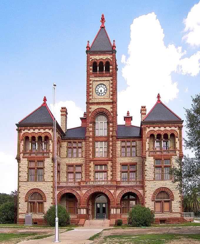 This magnificent courthouse proves small towns once built with serious style and lasting pride.