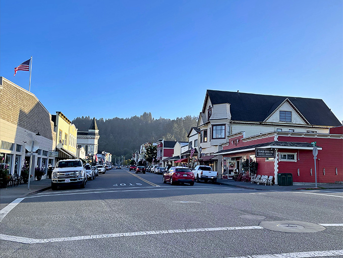 Ferndale's downtown at golden hour &ndash; when the light hits just right and you half-expect to see horse-drawn carriages instead of those pesky modern automobiles.