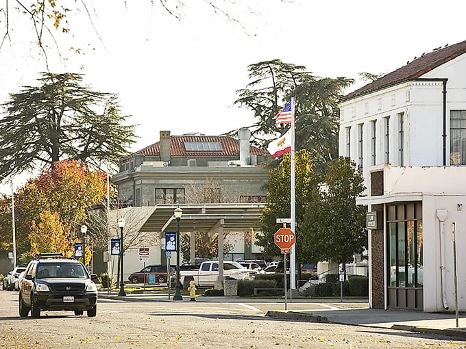 Fall foliage frames Marysville's historic buildings, creating a scene Norman Rockwell would have painted if he'd ventured this far west.