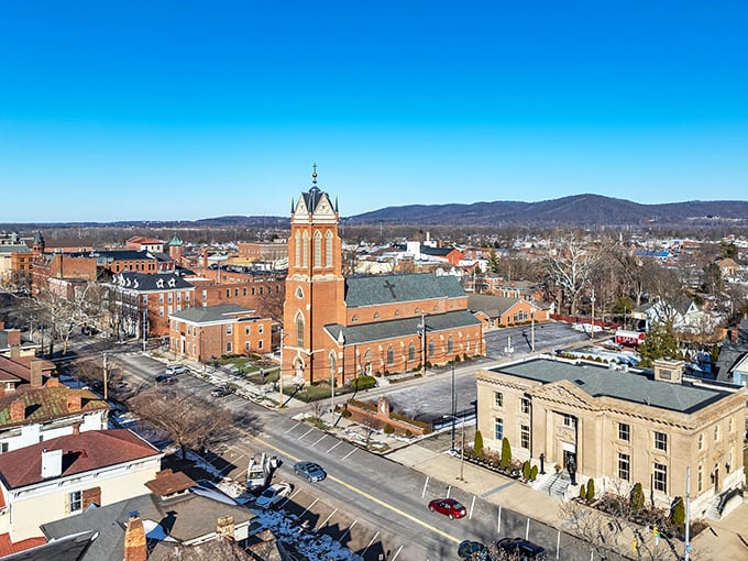 The iconic church spire rises above Chillicothe's compact downtown, surrounded by rolling hills that seem to cradle this affordable gem.