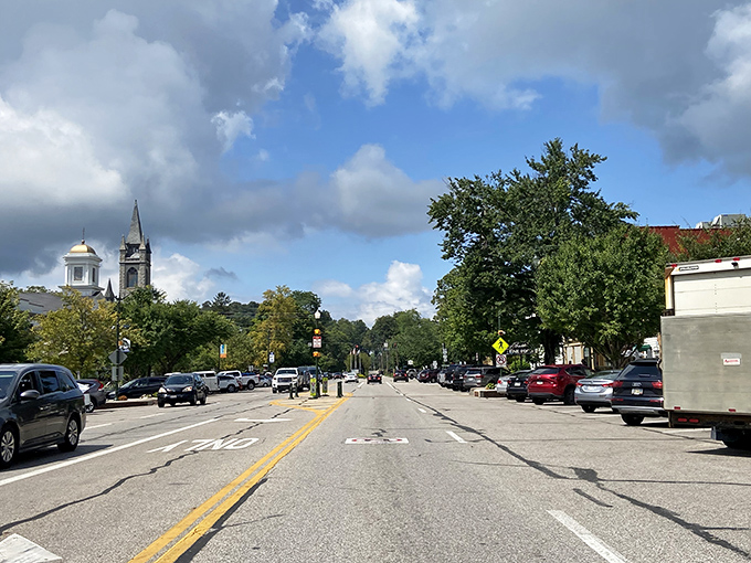 Church spires punctuate the skyline like exclamation points, announcing to visitors: "Yes, this town really is this picturesque!"