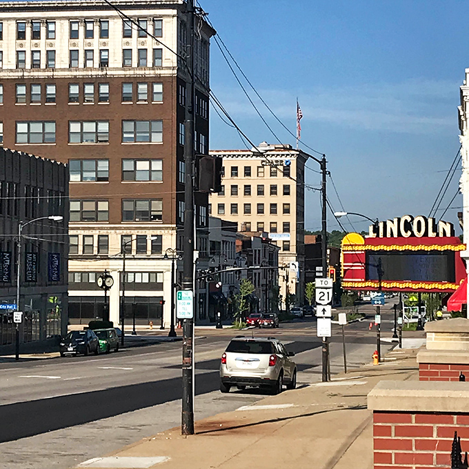 Downtown Massillon's historic buildings stand like well-preserved time capsules, with the Lincoln Theatre marquee promising entertainment without the big-city prices.