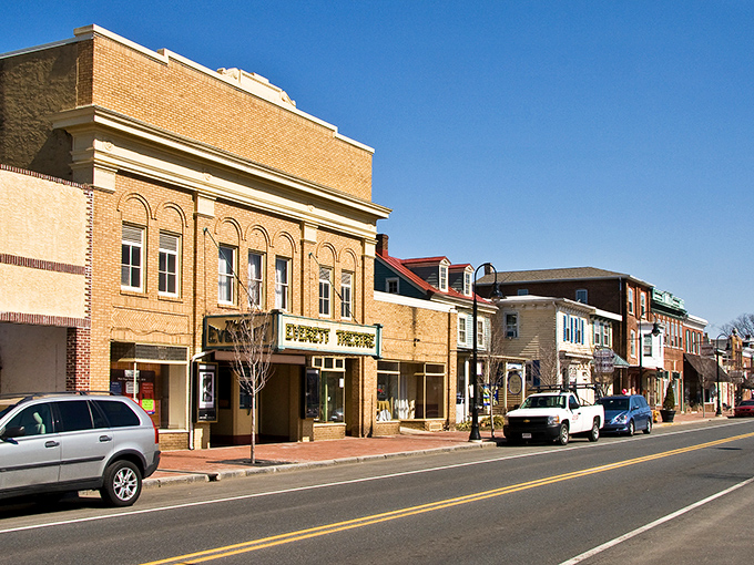The Everett Theatre anchors downtown Middletown with classic brick architecture that whispers stories of generations past. Golden age Hollywood meets small-town Delaware.