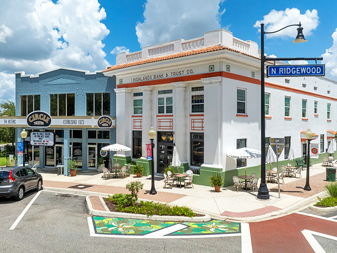 The historic Highlands Bank & Trust building stands as a testament to Sebring's commitment to preserving its architectural heritage while embracing modern small-town charm.