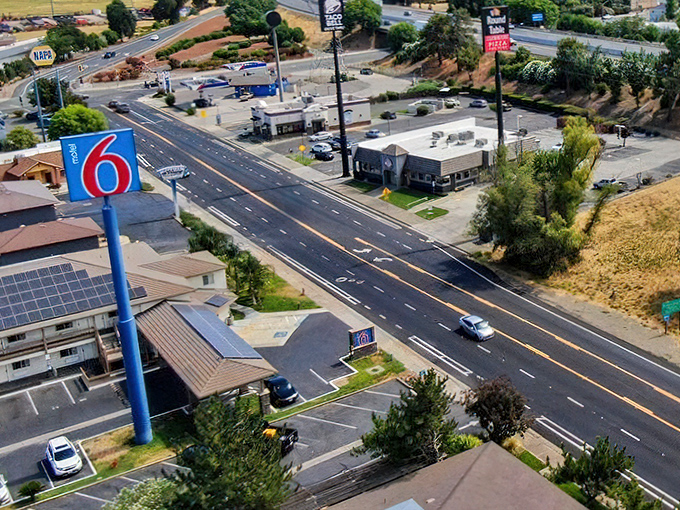 Main thoroughfares in Anderson offer that rare California luxury: roads where traffic jams are someone stopping to wave at a neighbor.