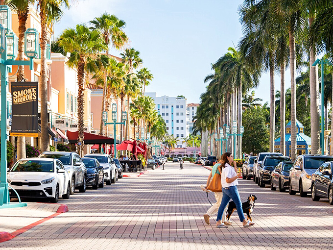 Palm-lined streets and brick walkways make downtown Boca feel like a movie set where you're the star, not just an extra.