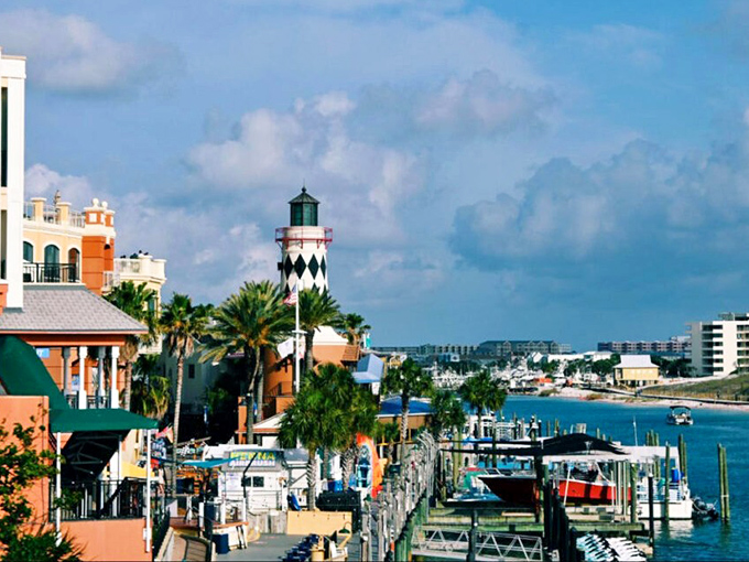 That black and white lighthouse isn't just for show&mdash;it's the nautical equivalent of Destin saying, "Look at me, I'm gorgeous AND functional!"