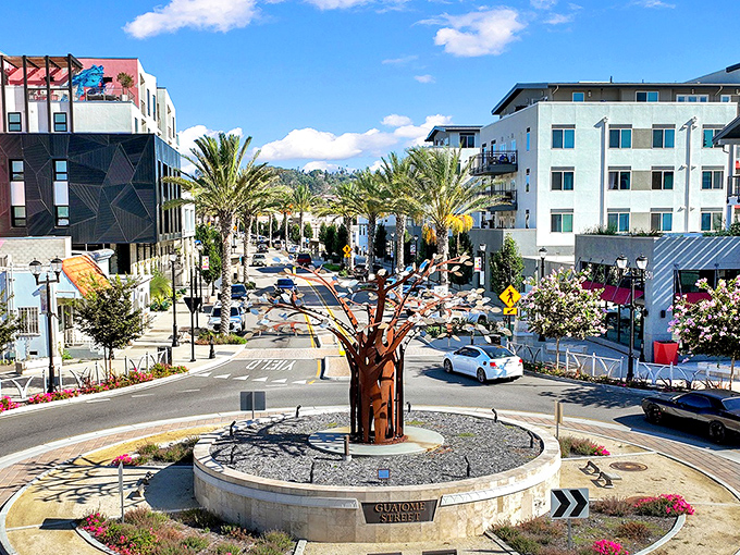 Modern meets Mediterranean in this newer development. Like a little slice of resort living dropped into the Delta, complete with that sculptural centerpiece that's begging for a selfie.