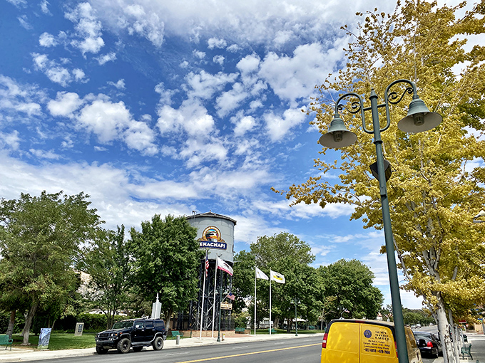 The iconic Tehachapi water tower stands sentinel over downtown, a landmark that says "yes, we're small-town charming, and proud of it."