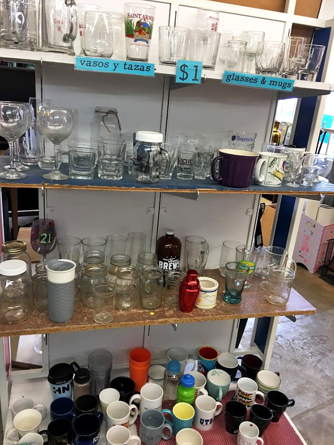 Dollar-store prices for champagne-worthy glassware! This collection of cups, mugs, and glasses proves one person's castoffs become another's entertaining essentials.