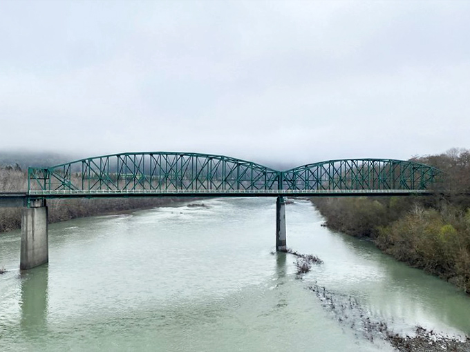 This green steel beauty spans the Eel River like a handshake between Rio Dell and Scotia's twin communities.