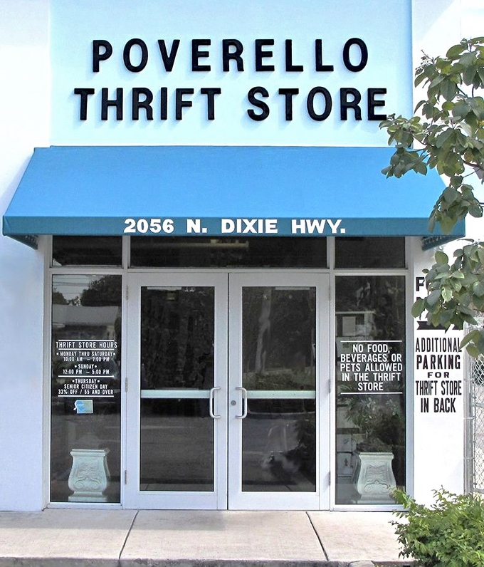 Those glass doors might as well be portals to bargain heaven. The sign politely reminds you: leave the snacks and pets at home&mdash;you'll need both hands free anyway.