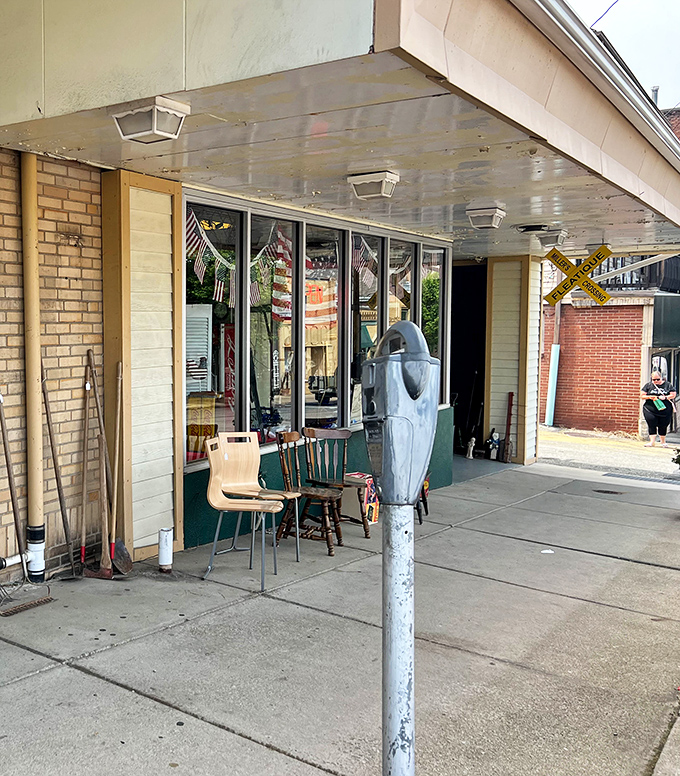 The unassuming entrance belies the wonderland within &ndash; those chairs outside aren't just for sale, they're for strategizing your next treasure hunt.
