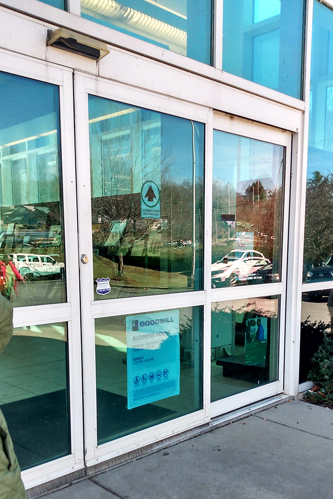 The entrance beckons with a promise of adventure—each push of these doors transports you into a parallel universe where one person's castoffs become another's treasures.