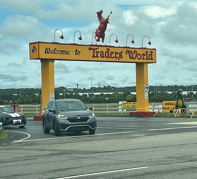 That rearing horse atop the yellow welcome sign isn't just decoration&mdash;it's signaling that you've arrived at the mothership of secondhand finds.