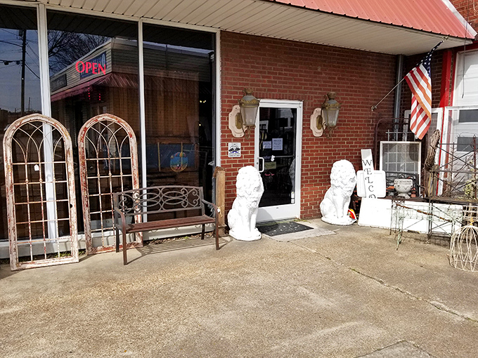 Stone lions stand guard at the entrance, silently promising that beyond these doors lies a wonderland where time has beautifully collapsed upon itself.