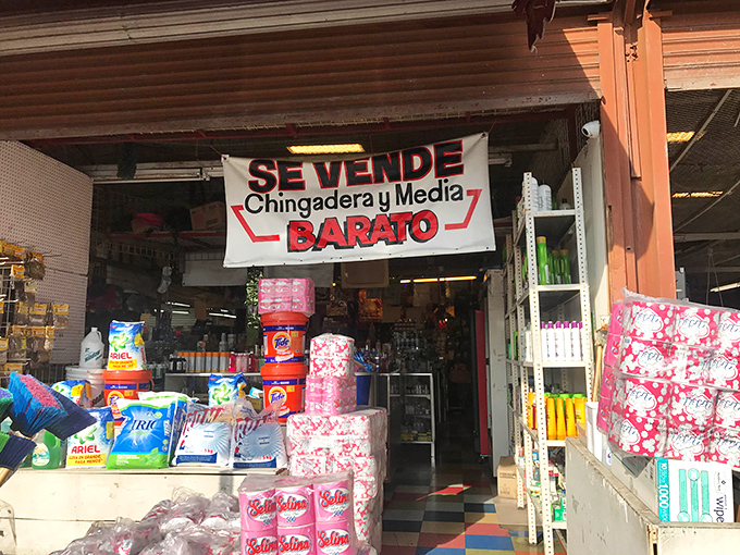 This candy-colored corridor looks like Willy Wonka decided to open a general store instead of a chocolate factory.