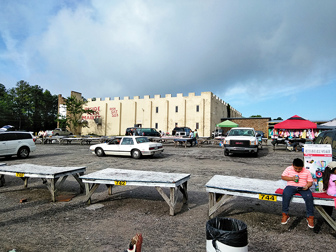 Like a castle guarding treasures within, the distinctive exterior of US 1 Metro Flea Market stands ready to welcome bargain hunters and collectors alike.