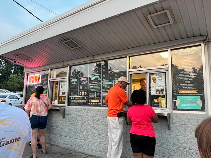 Where memories are made one cone at a time. The simple joy of standing in line, anticipation building with each customer served.