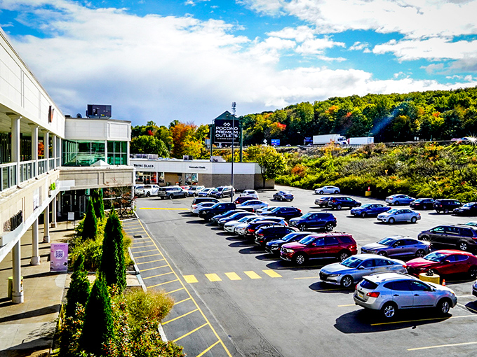 Fall foliage creates a stunning backdrop for deal-hunting expeditions. Nature's color show is the perfect complement to retail therapy.