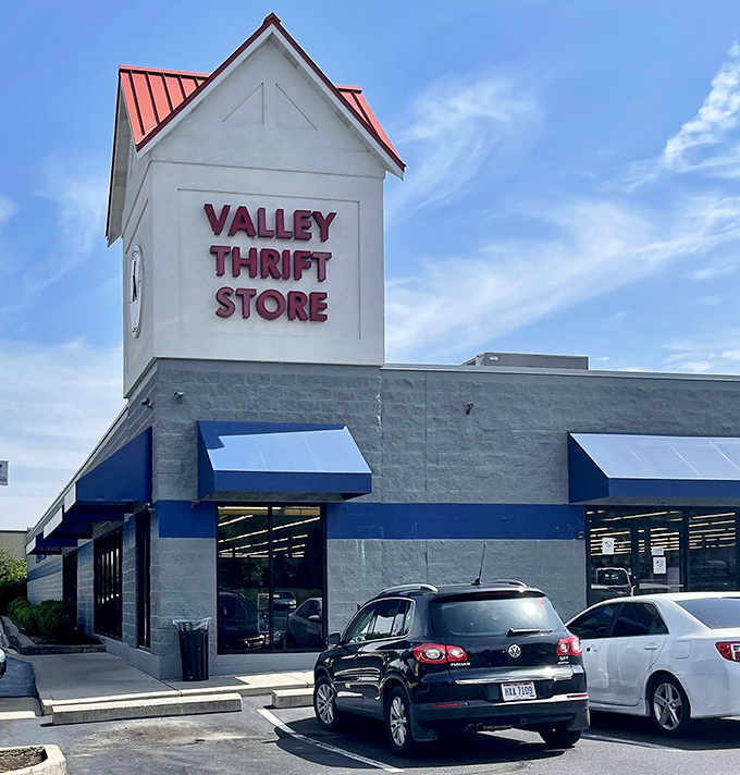 That iconic red-roofed tower isn't just architectural flair&mdash;it's a lighthouse guiding deal-seekers to the shores of secondhand paradise.