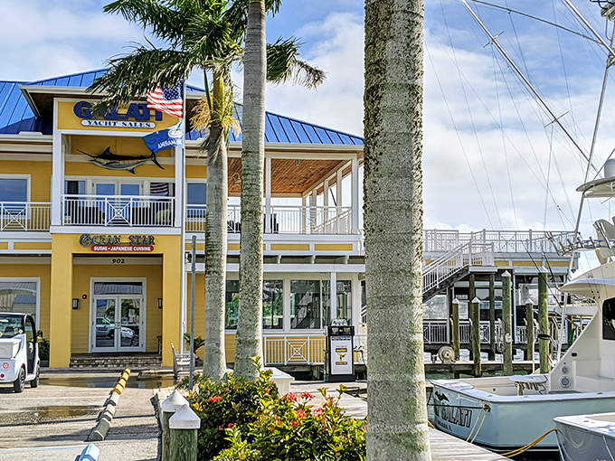 Galati Yacht Sales stands proudly against the Florida sky, where dreams of maritime adventures begin for seafaring souls.