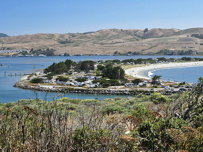 Nature's perfect horseshoe &ndash; Doran Beach curves around the bay like it's giving the Pacific Ocean a gentle hug while protecting the boats within.
