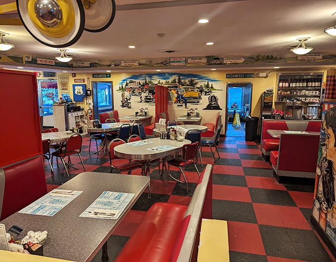 The checkered floor and cherry-red booths aren't retro by design&mdash;they're authentic survivors from when diners ruled American highways.