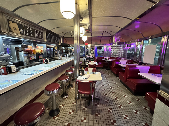 Classic red vinyl booths and chrome fixtures transport you straight to the 1950s. This isn't retro-inspired&mdash;it's authentically retro.