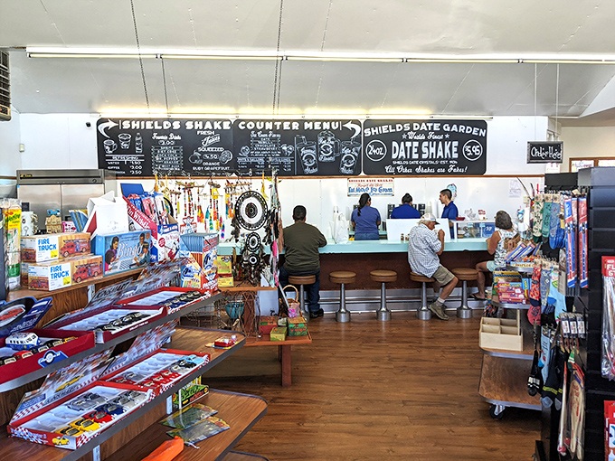 Inside, the vintage counter and chalkboard menu transport you to simpler times, when milkshakes were made by hand and calories didn't count.