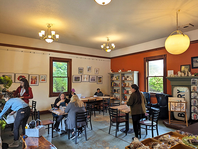 Inside, terracotta walls and vintage chandeliers create the living room you wish you had—one that serves incredible baked goods and encourages lingering conversations.