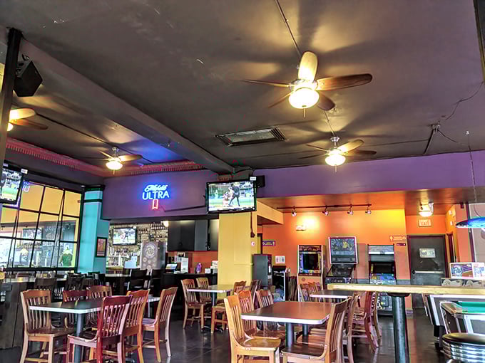 Inside, the colorful walls and wooden furnishings create that perfect sweet spot between "family restaurant" and "cool hangout" where everyone feels instantly at home.
