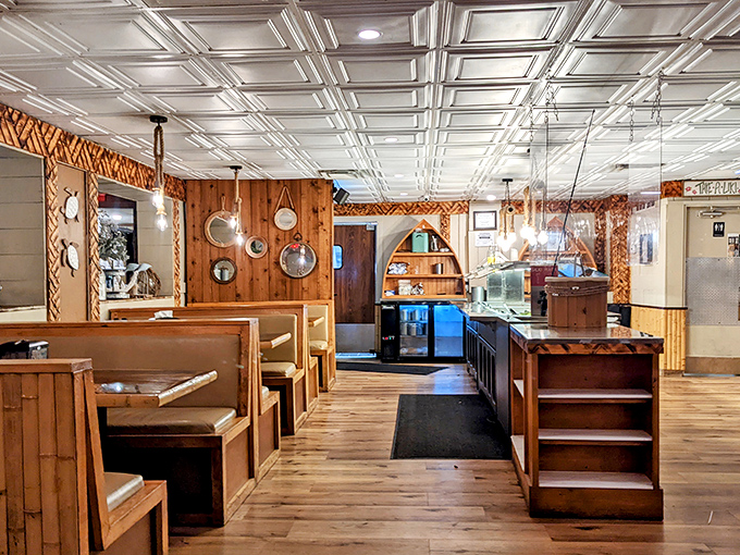 Step inside where nautical charm meets serious comfort food &ndash; like your favorite uncle's fishing cabin went upscale.