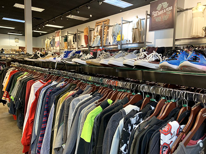 Treasure hunting begins here! Rows of carefully curated clothing await, proving that "secondhand" and "second-rate" exist in completely different universes.