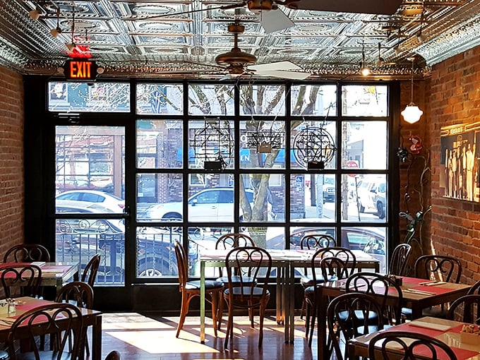 That pressed tin ceiling has witnessed countless first dates, celebrations, and the silent prayer that happens before biting into something truly magnificent.